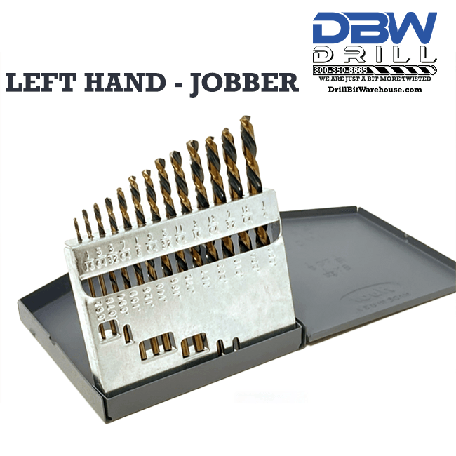 Premium Left-Hand HSS Jobber Drill Bit Set 13pc - Drill Bit Warehouse